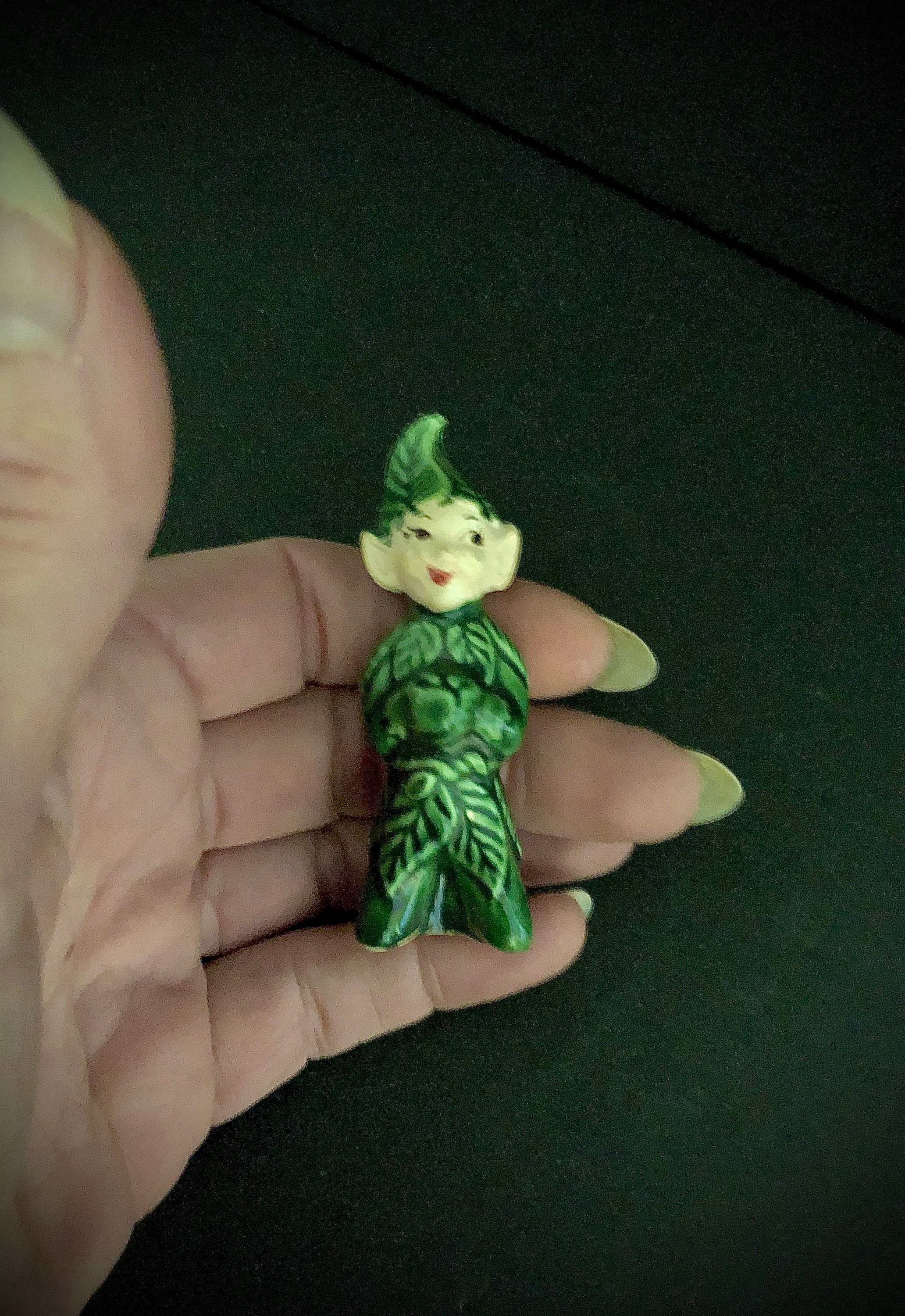 Antique Leaf Elves Pixies Forest Green Elf Pixie Fairy | Etsy