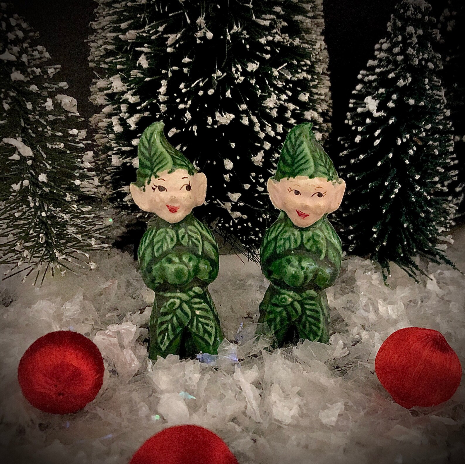 Antique Leaf Elves Pixies Forest Green Elf Pixie Fairy - Etsy