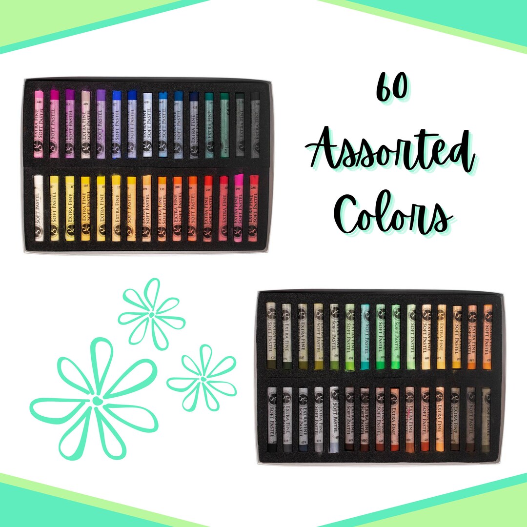 Soft Pastels Premium Box Set – 60 Piece Assorted Colors – Vibrant Hues ...