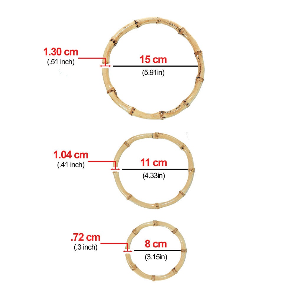 Natural Bamboo Ring Handle Craft Hoop Real Bamboo O Rings | Etsy