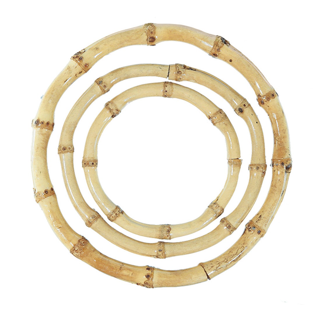 Natural Bamboo Ring Handle - Craft Hoop Real Bamboo - O Rings for Bags ...