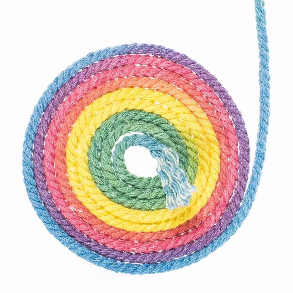 Rainbow Dye Cord Three Strand Twisted Cotton Rope Macrame DIY - Etsy