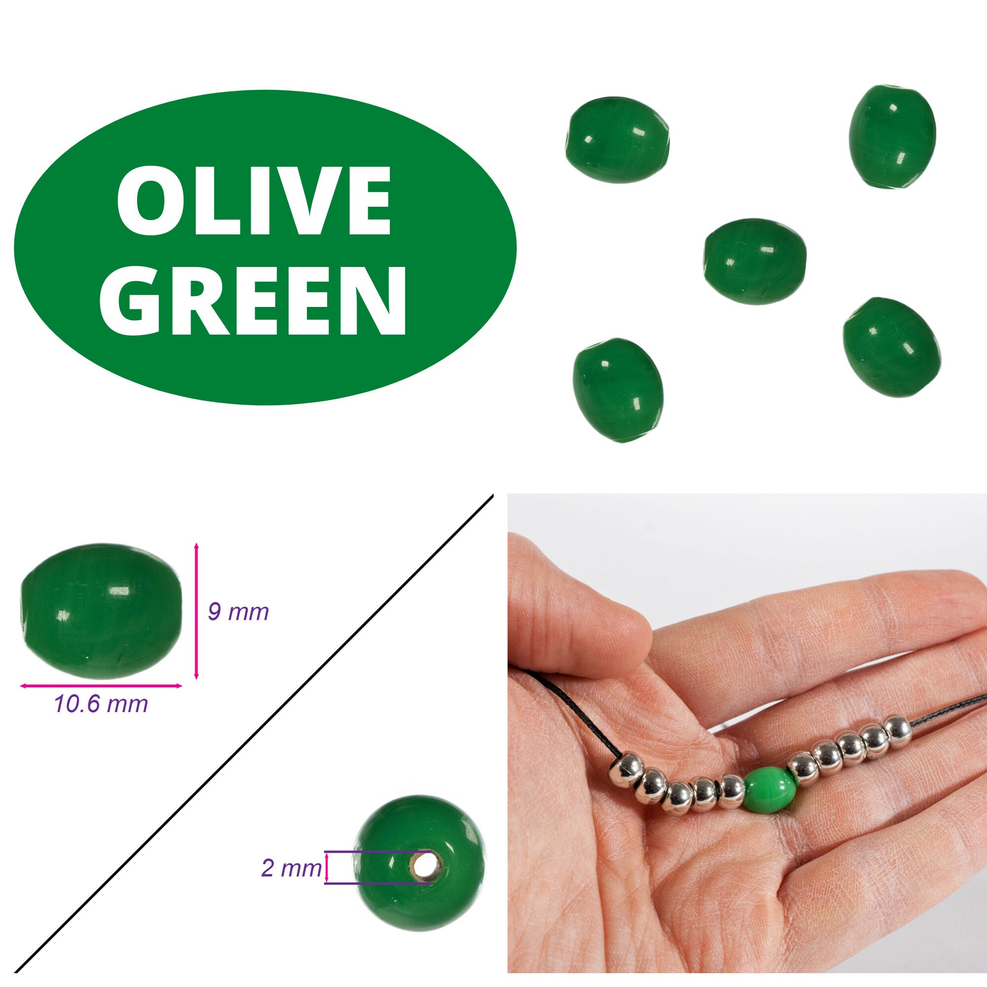 Oval Glass Rod Beads - 10 Color Options - Multi-packs Available ...