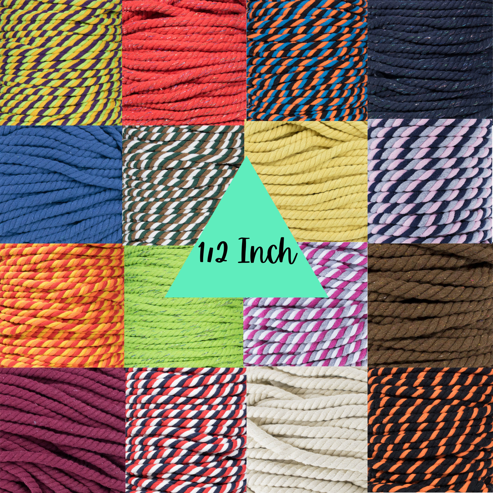 Natural Cotton Twisted Rope – 1/2 Inch – Available in 10, 25, 50, and ...