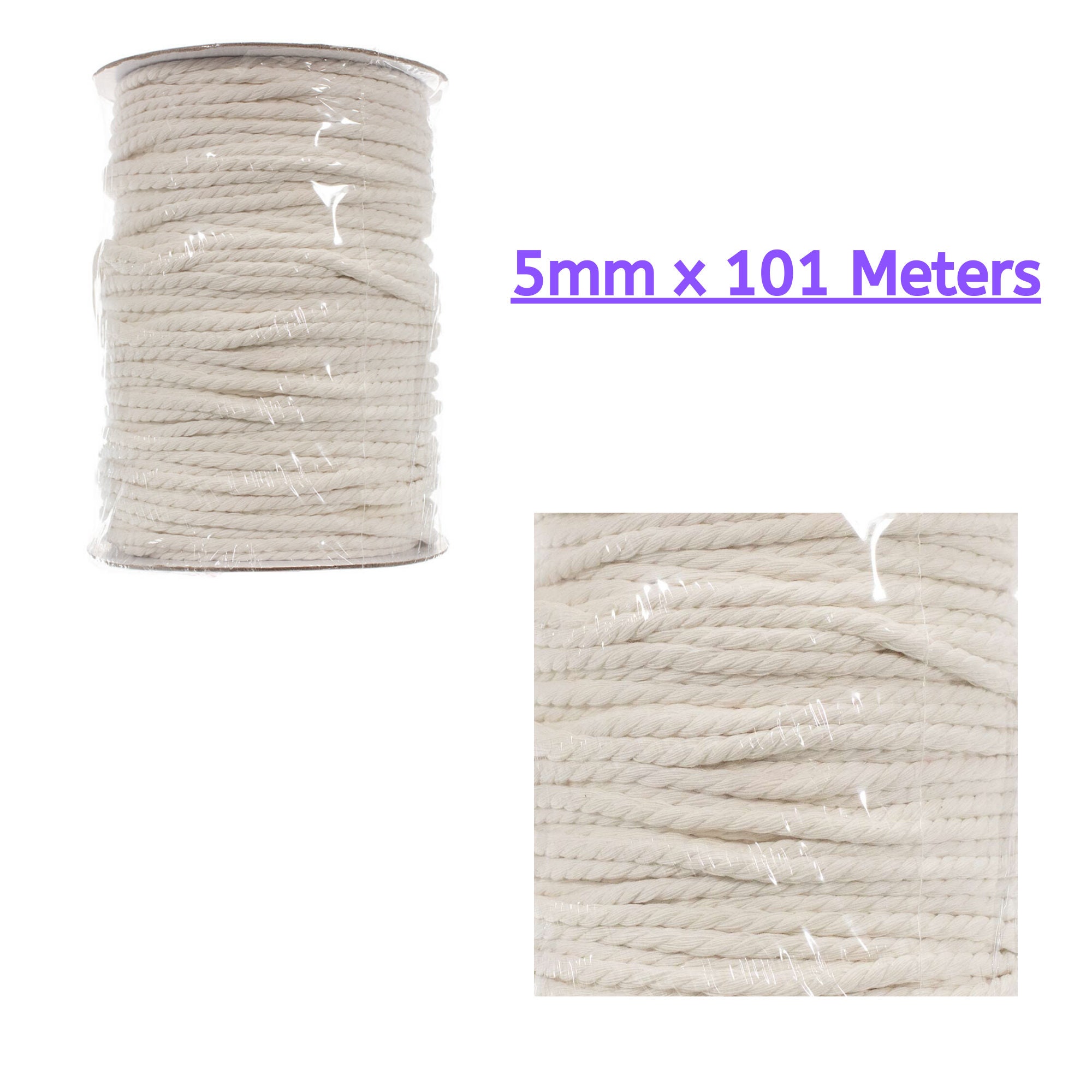 3 Strand Twisted Cotton Rope Spools 3mm 4mm 5mm Cord - Etsy