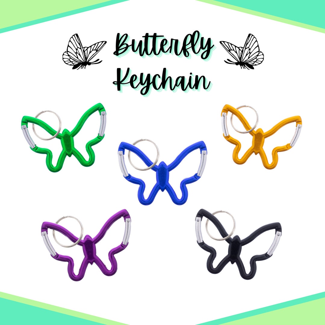 Butterfly Keychain – 5 Bright Colors – Compact, Durable, and Handy ...