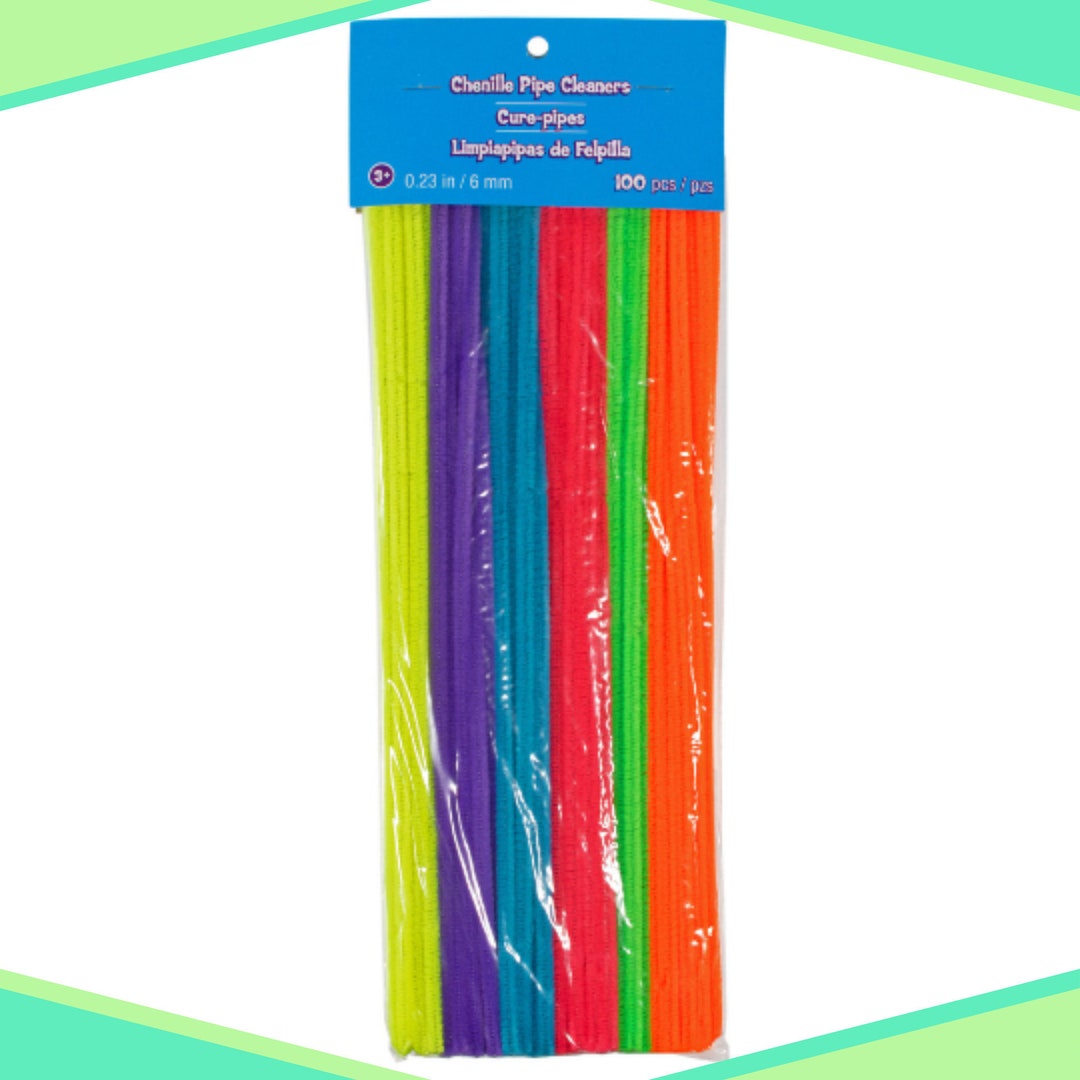 Creatology Neon Pipe Cleaners 100 Pack of Chenille Stems Assorted Neon ...