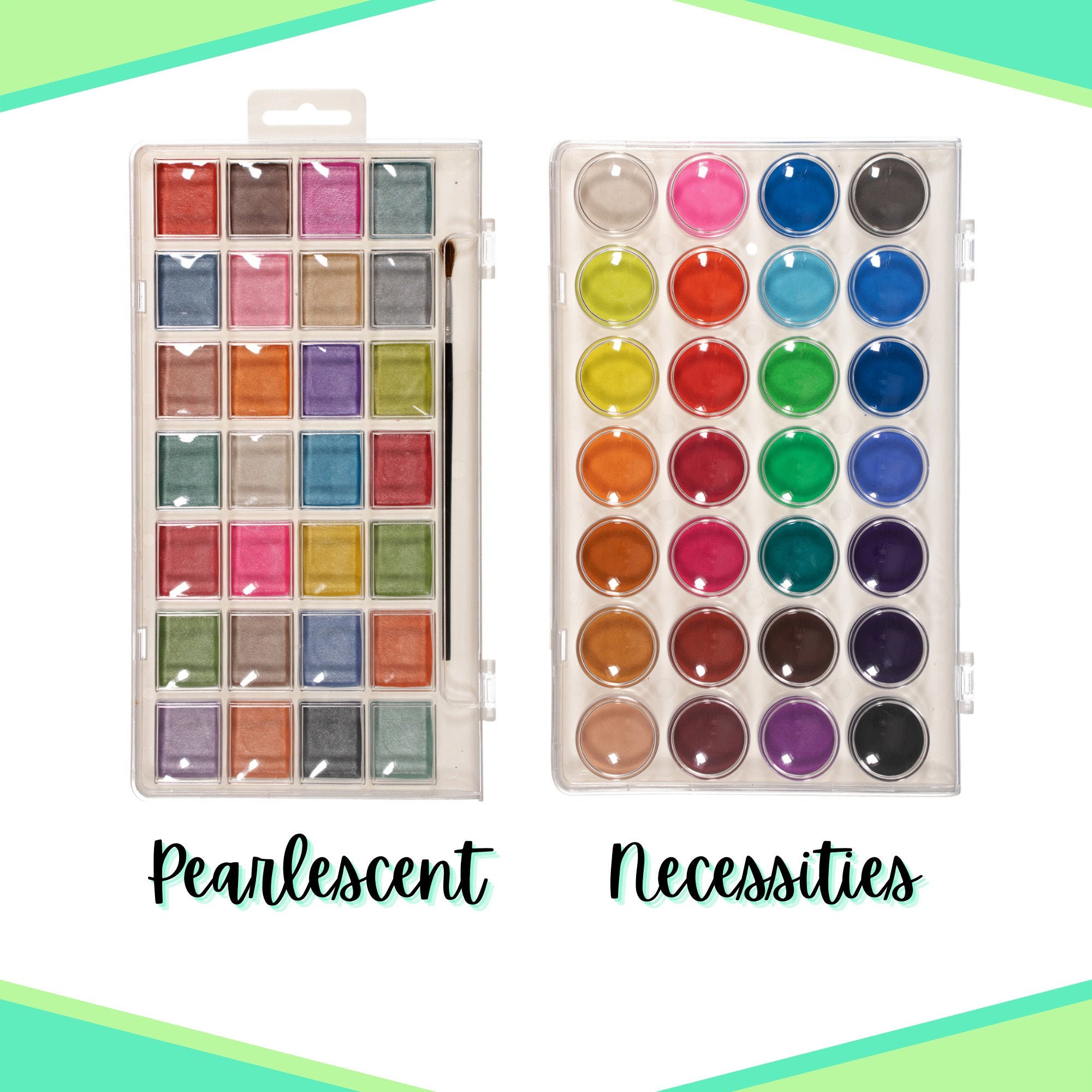 Watercolor Pan Sets 28 Vibrant Colors Beautiful | Etsy