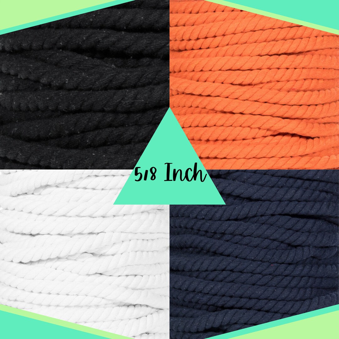 Twisted Cotton Rope – 5/8 Inch -100% Natural – Soft and Durable ...