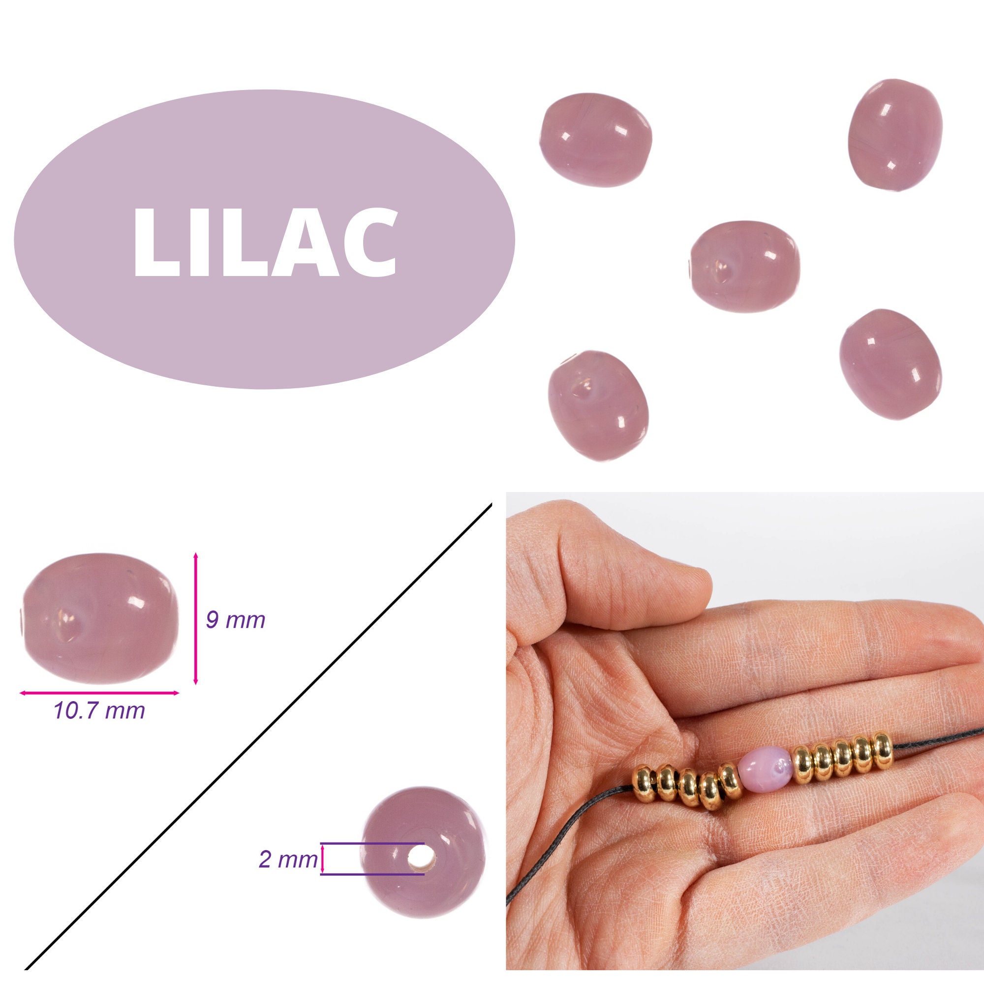 Oval Glass Rod Beads - 10 Color Options - Multi-packs Available ...