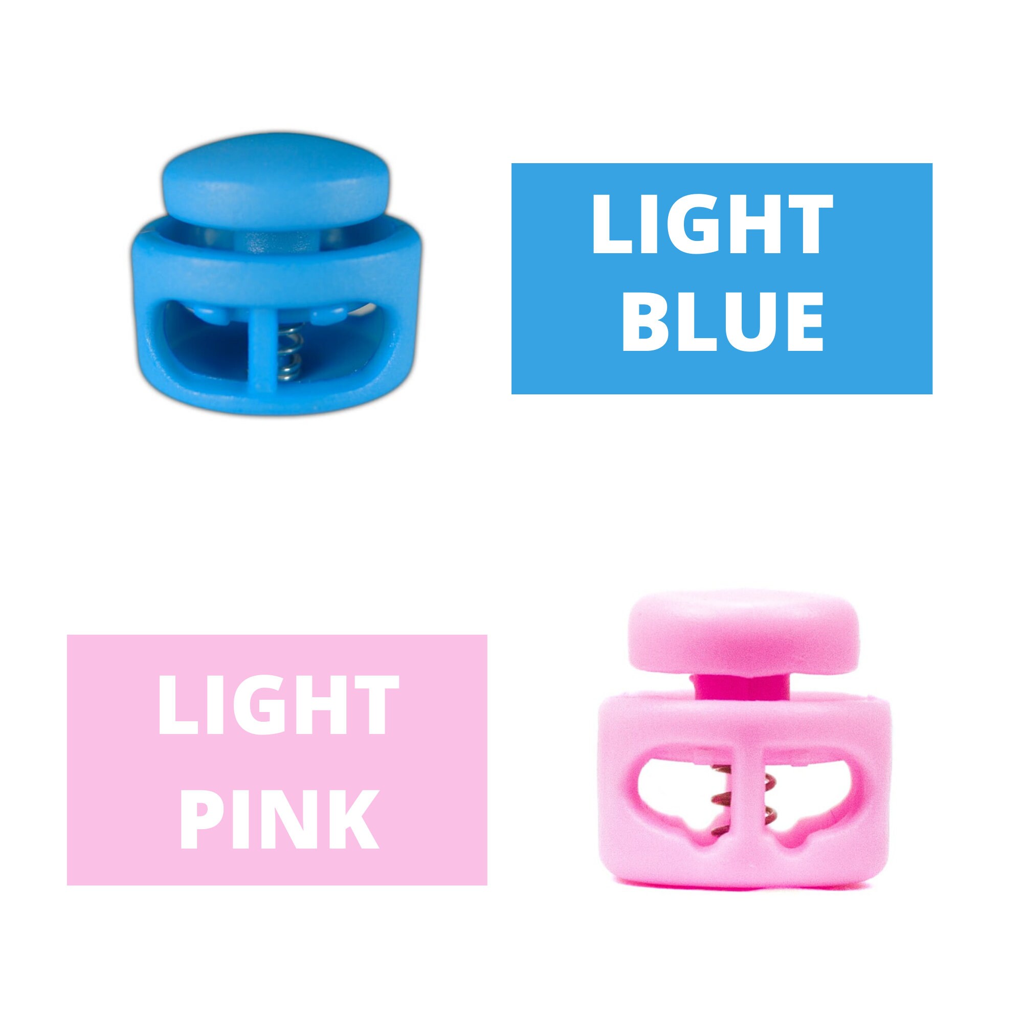 Two Hole Cord Locks - 12 Color Options - 5, 10, or 25 Pack - Double ...