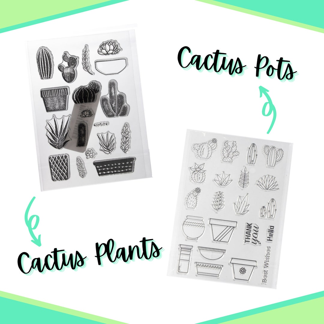Cactus Silicone Rubber Stamps – Transparent Succulent Stamps for ...