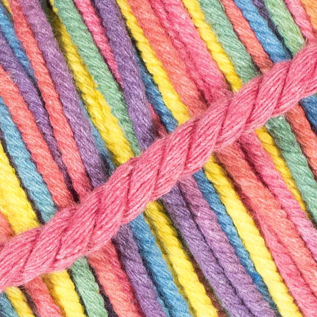 Rainbow Dye Cord Three Strand Twisted Cotton Rope Macrame DIY Crafting ...