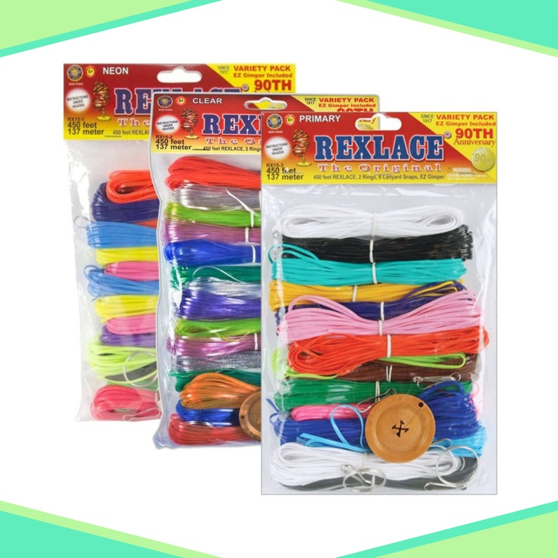 Colorful Rexlace Kits Neon Clear and Primary Plastic - Etsy