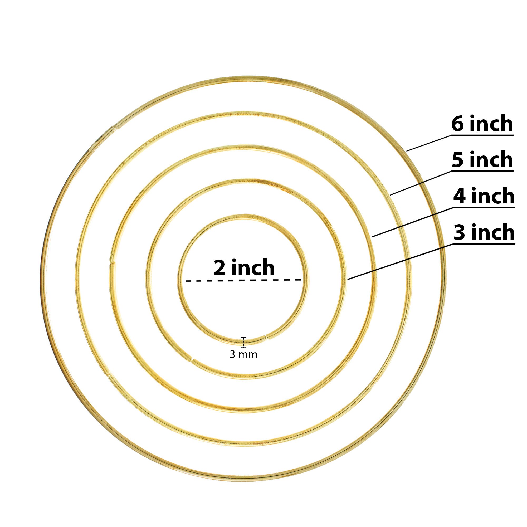 Metal Crafting Rings Silver and Gold Hoops 5 Pack - Welded Circle Link ...