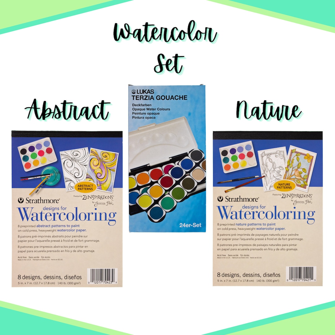 Watercolor Pad and Set – Nature and Abstract – 24 Luminous Colors ...