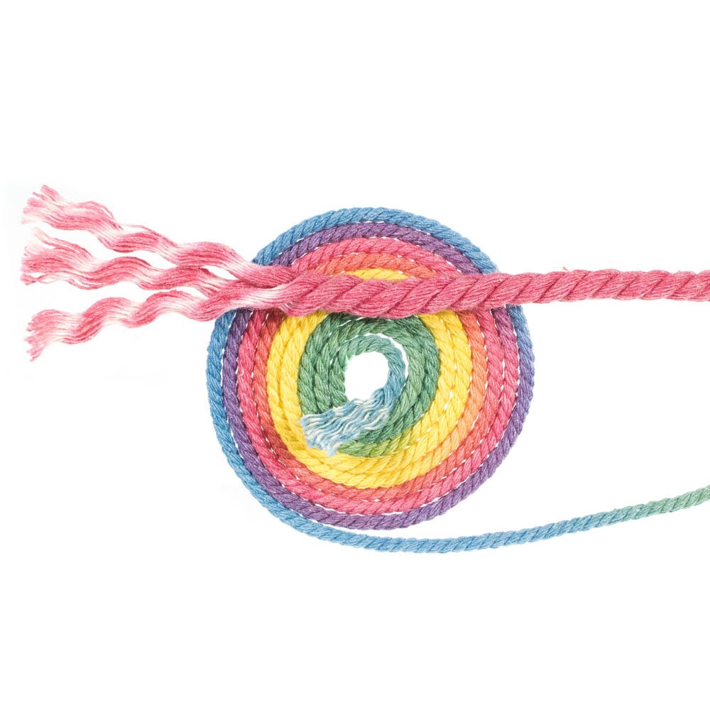 Rainbow Dye Cord Three Strand Twisted Cotton Rope Macrame DIY - Etsy