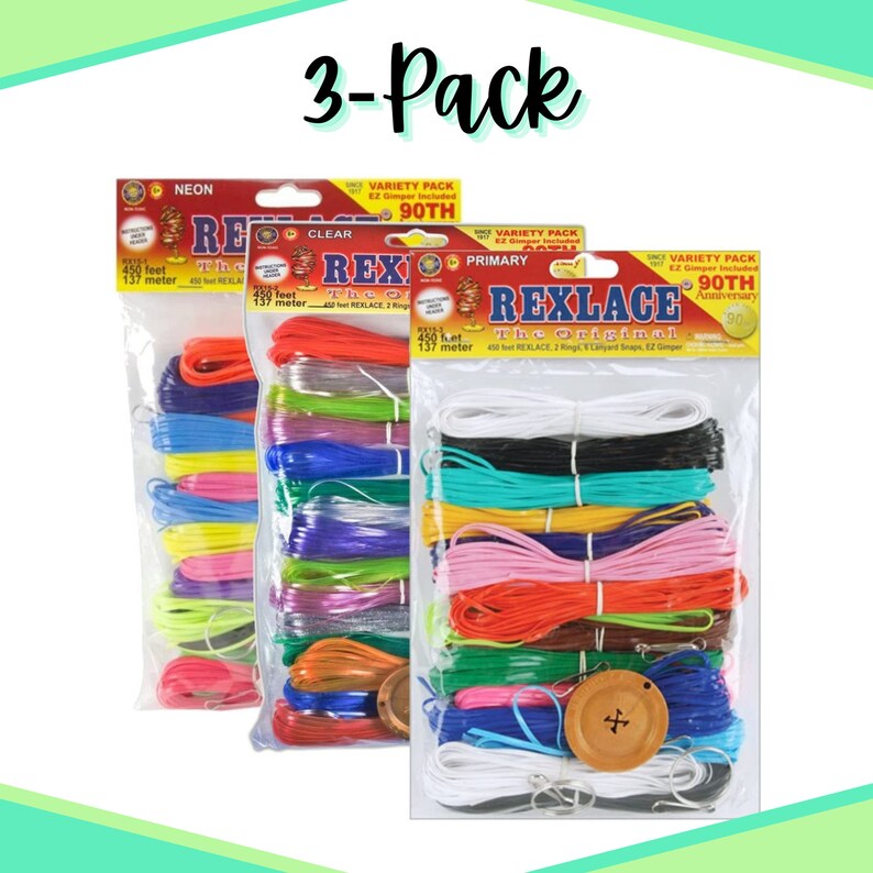 Colorful Rexlace Kits Neon Clear and Primary Plastic - Etsy
