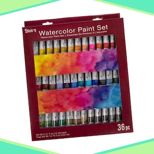 36 Piece Watercolor Paint Set – Assorted Colors – Paint in Tubes – High ...