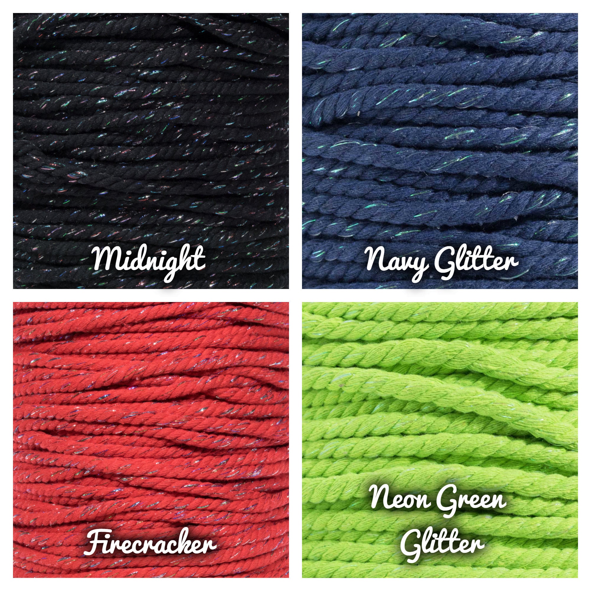 Three Strand Twisted Cotton Rope - Macramé Cord - Super Soft Weaving ...
