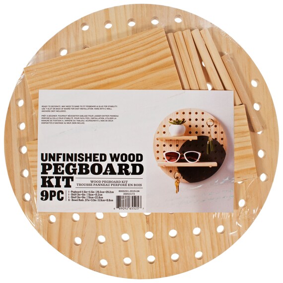 Wooden Pegboard Kit Unfinished/natural Wood Variety of - Etsy