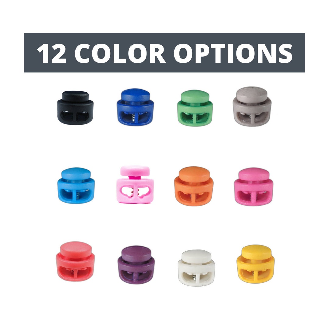 Two Hole Cord Locks - 12 Color Options - 5, 10, or 25 Pack - Double ...