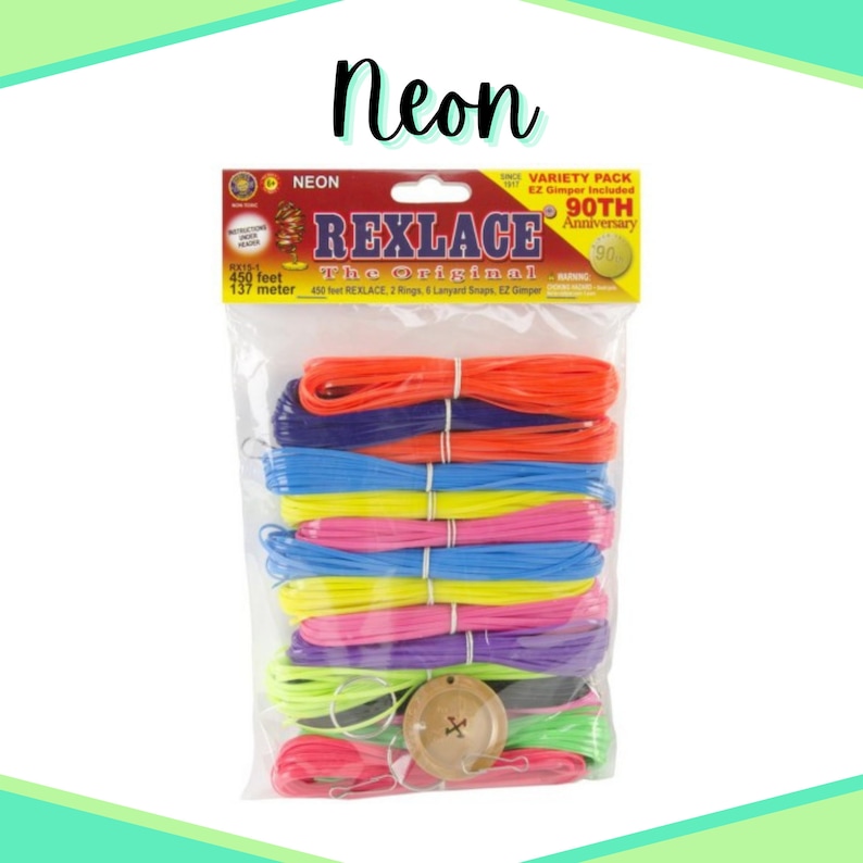 Colorful Rexlace Kits Neon Clear and Primary Plastic - Etsy
