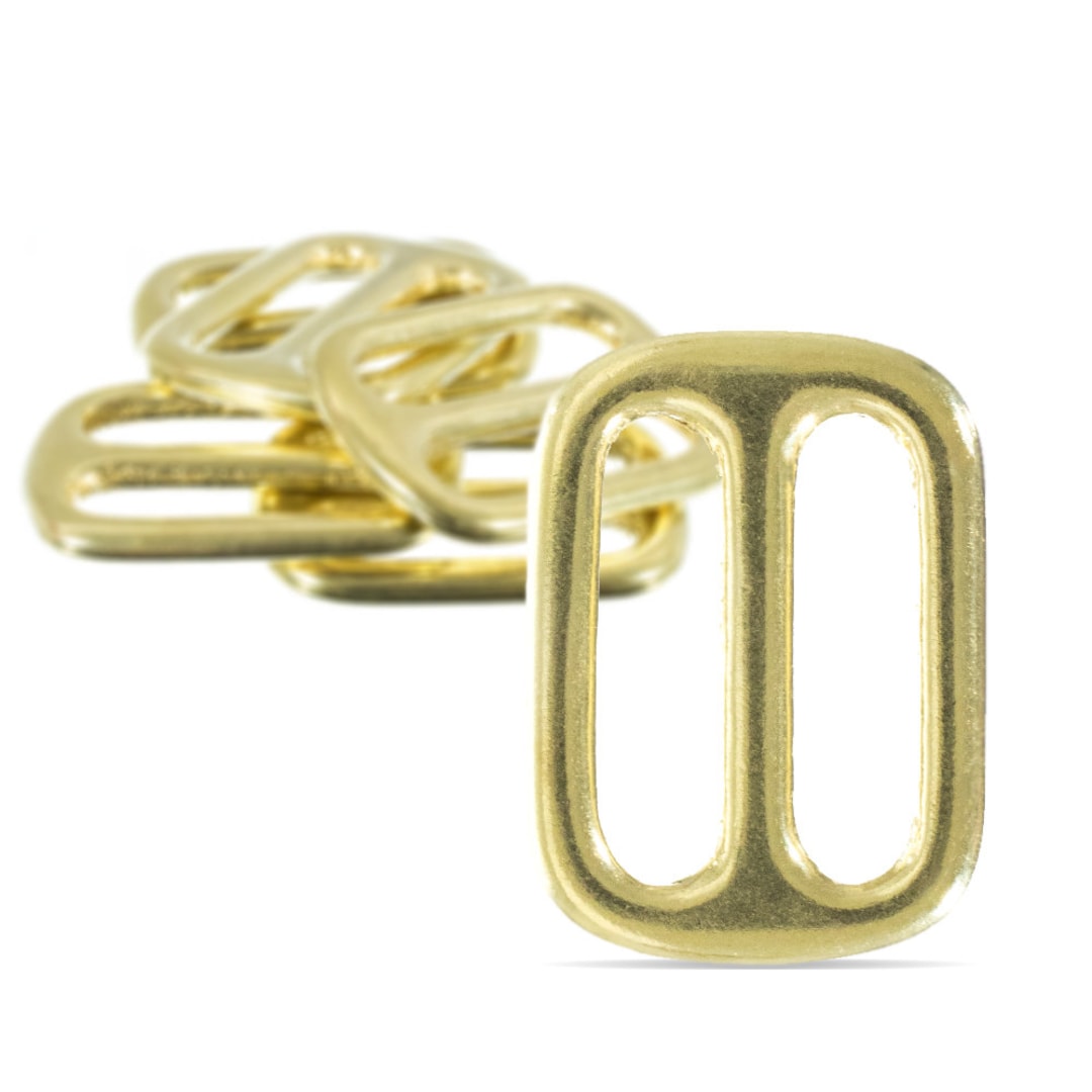 Brass Tri-glide Adjuster - 1 and 1.5 Inch - Flat Belt Loop Slider- Slip ...