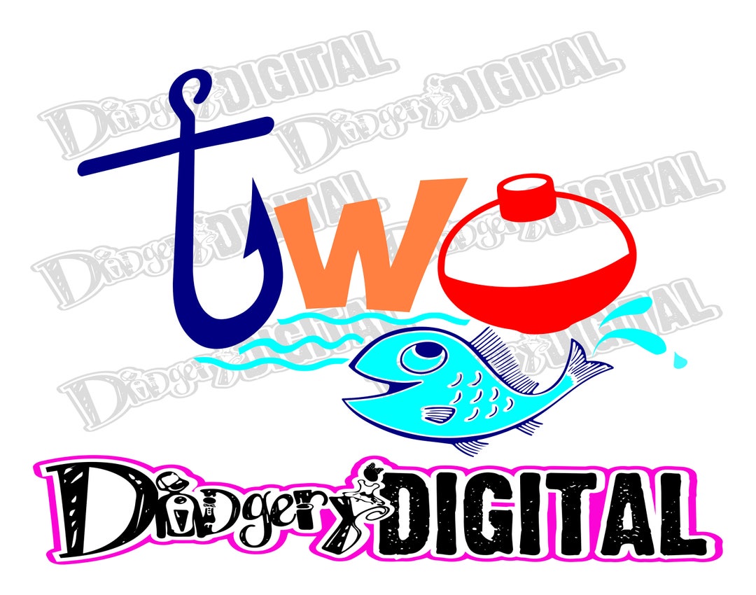 Instant Digital Download - SVG/PNG - TWO - Fish Bobber Hook Line Waves ...