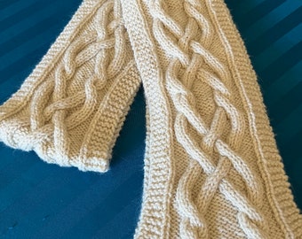Chunky Cable Knit Scarf - Etsy