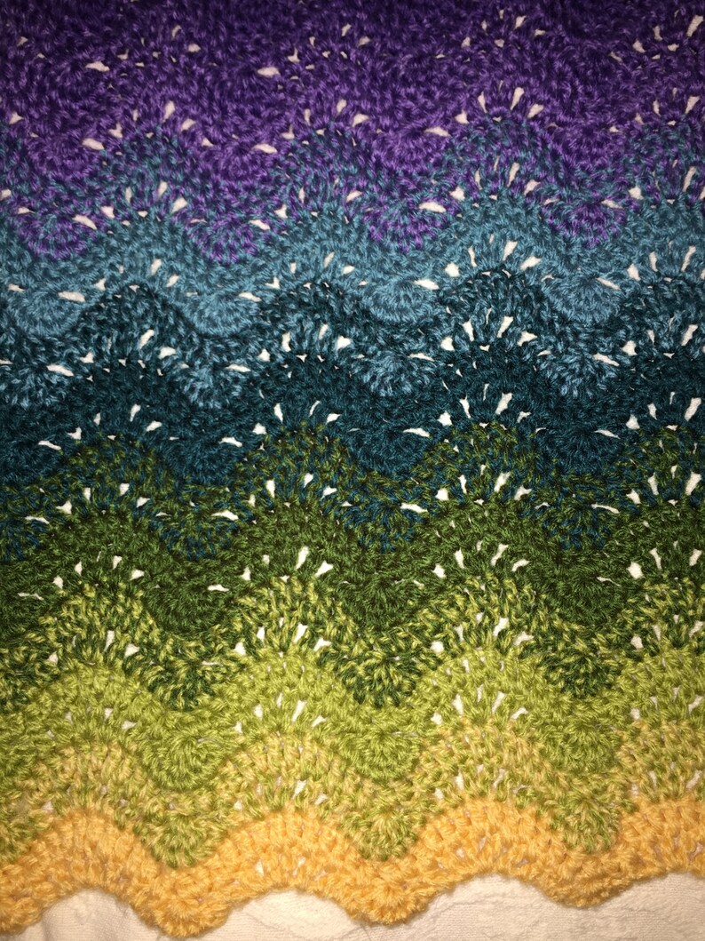 Crocheted Northern Lights Afghan - Etsy