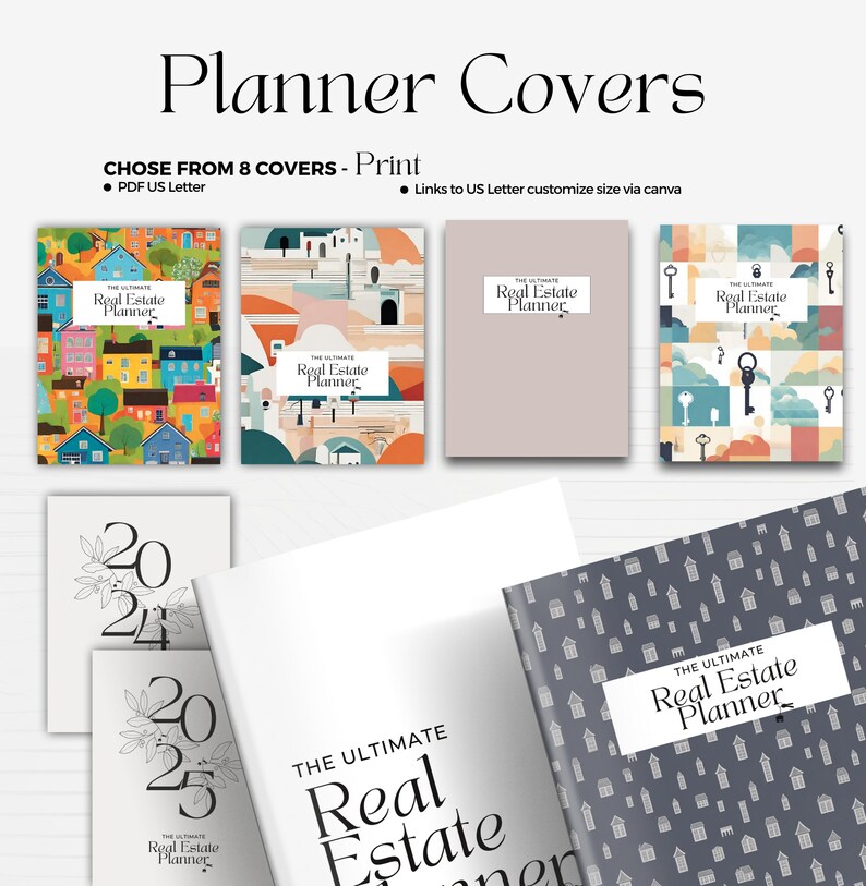 Ultimate Real Estate Planner Covers - Printable and Fully Edital in ...