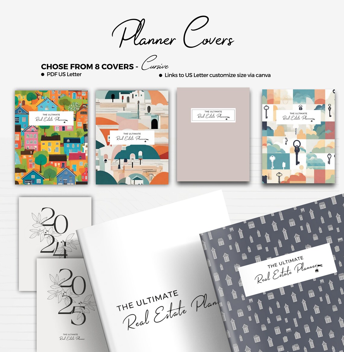 Ultimate Real Estate Planner Covers - Printable and Fully Edital in ...