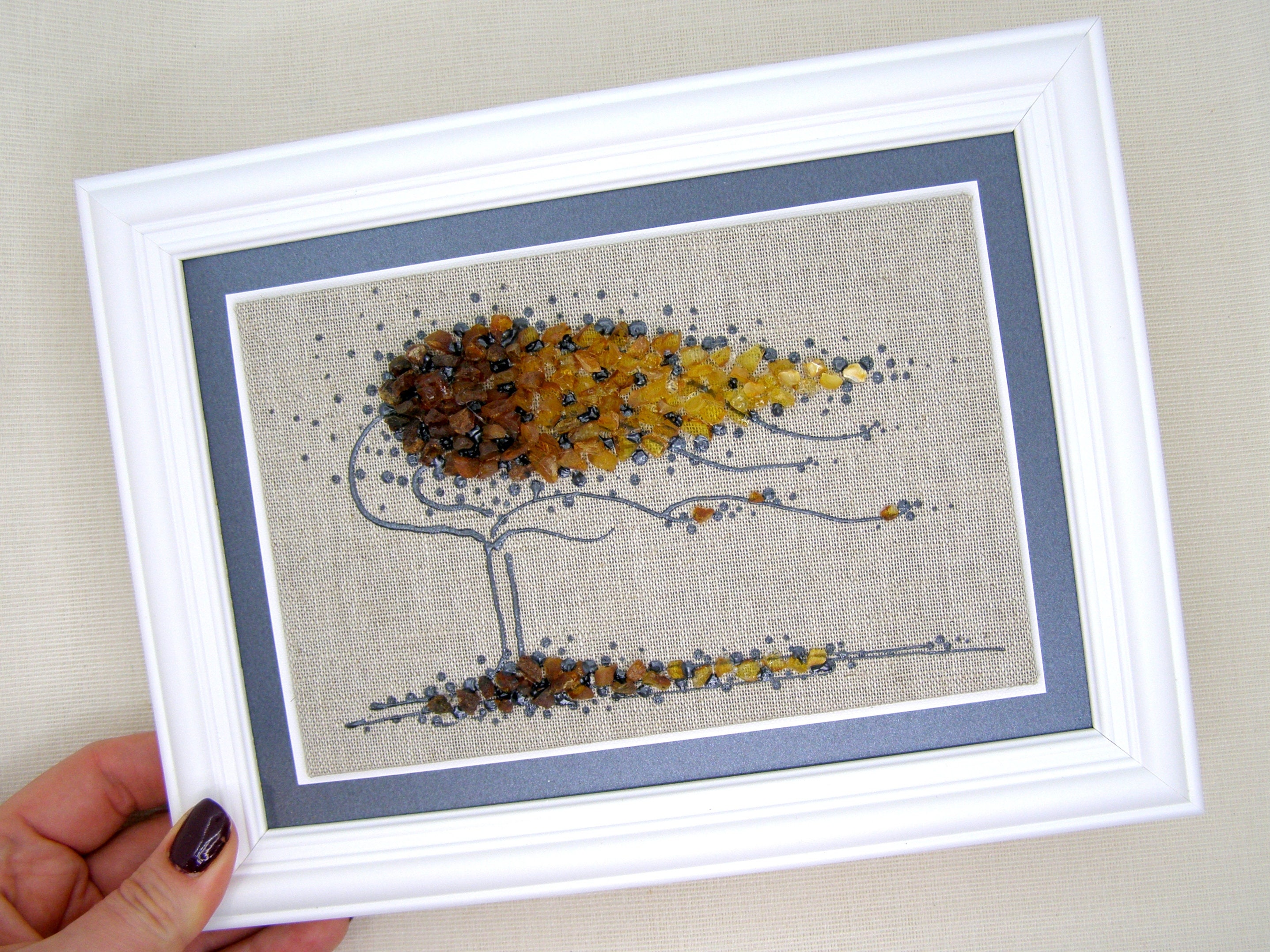 Tree of Life Framed Handmade Artwork Decorated With Pure - Etsy