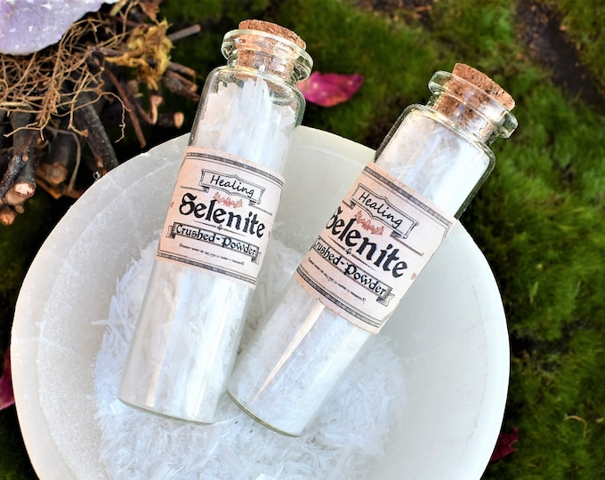 SELENITE Crushed and Powder Bottle |small Selenite |cleanising Stone ...