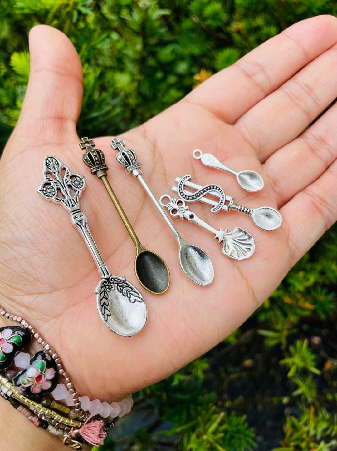 SET of 6 Different Tiny Spoonsmini Cute Spoons for Incensemetal Tiny ...