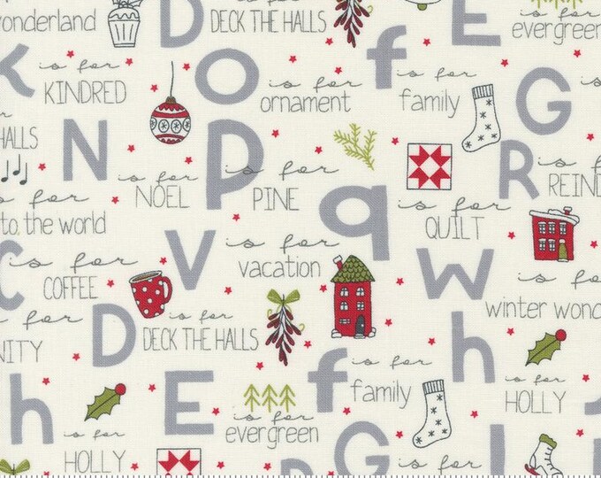 On Dasher Yardage A to Z Text Words Vanilla by Sweetwater, Sold in 1/2 ...