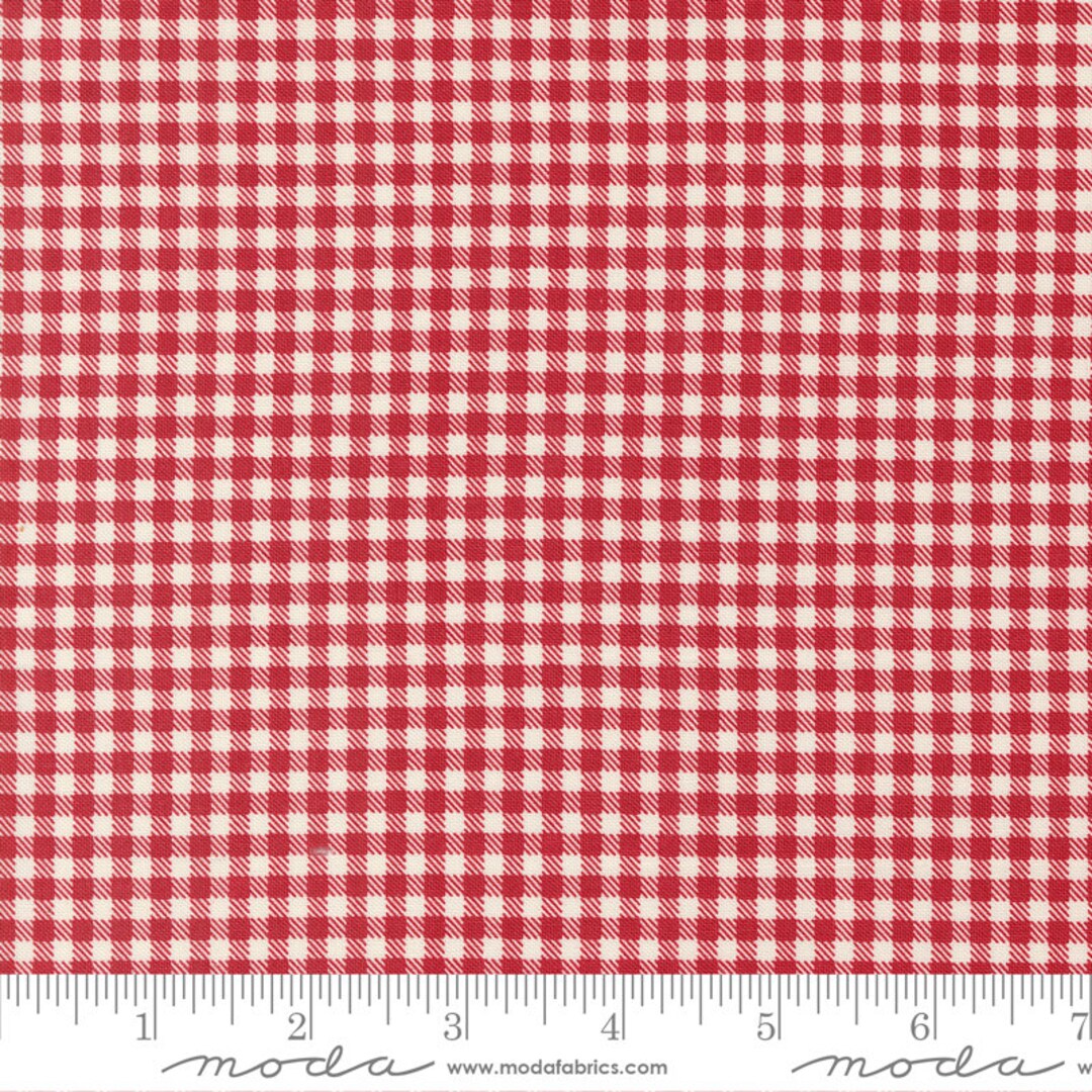 Vintage Yardage Farm Girl Gingham Check Red by Sweetwater, Sold in 1/2 ...
