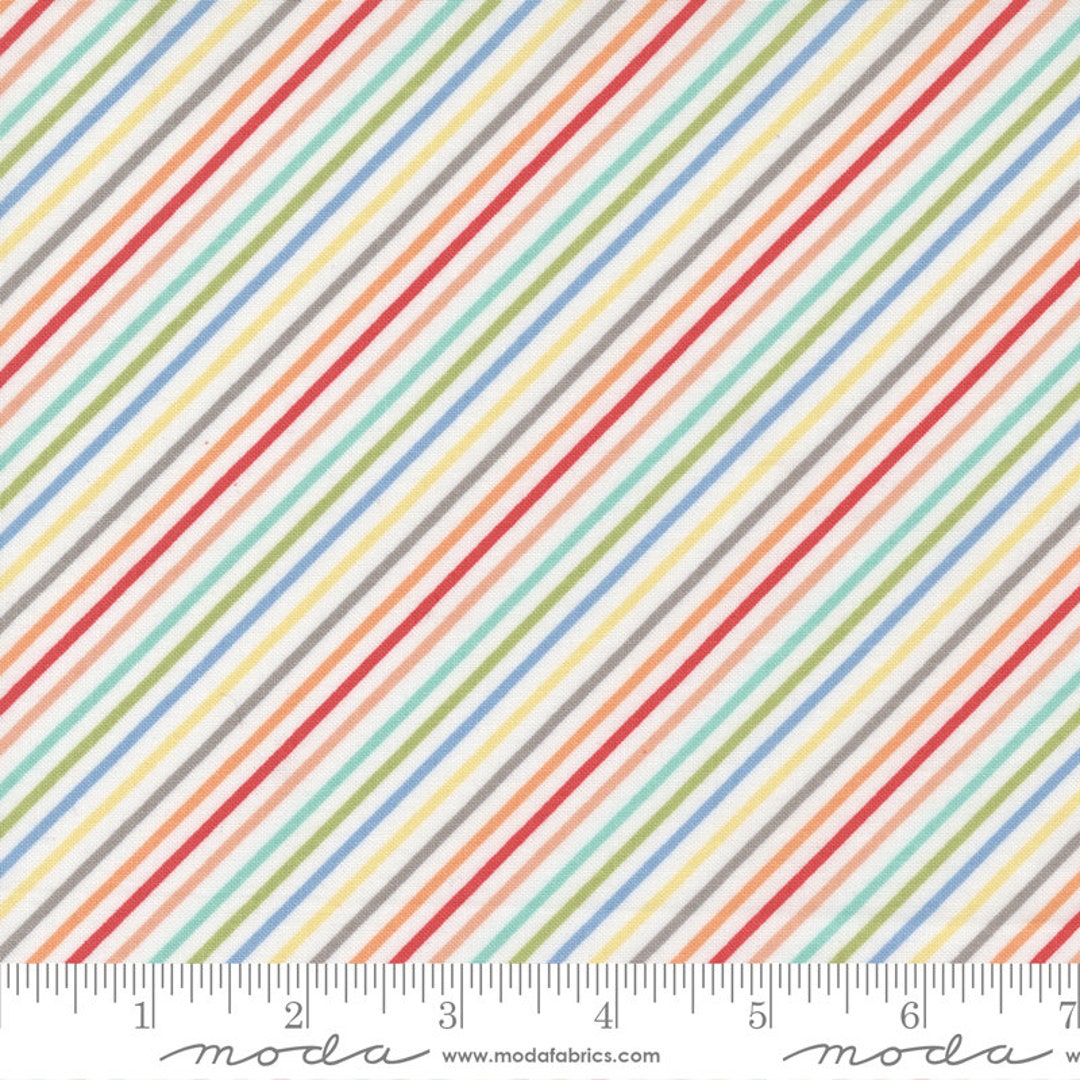 Emma Yardage Stripe Porcelain Multi by Sherri & Chelsi, Sold in 1/2 ...