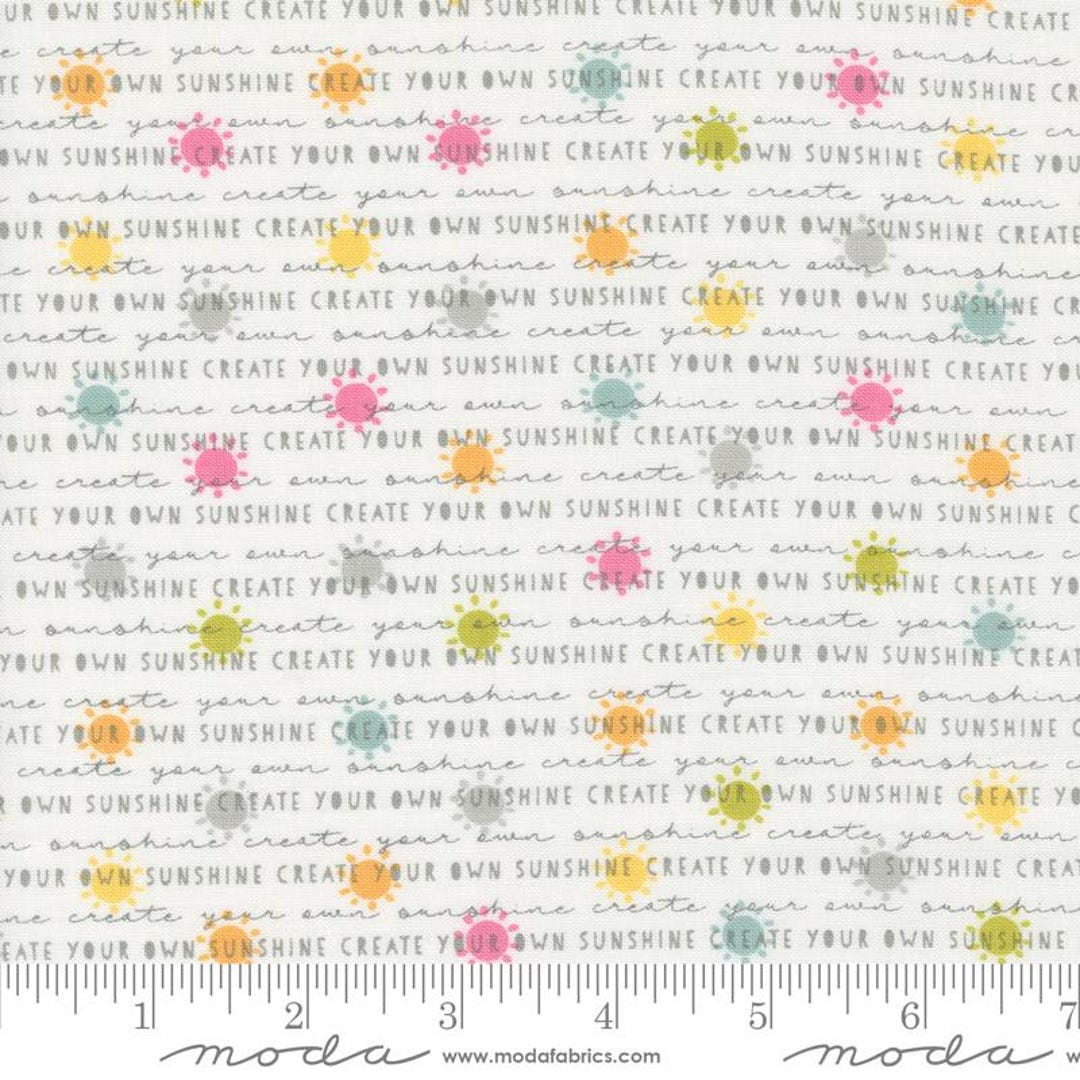 Shine Yardage Sunshine Text Cloud by Sweetwater, Sold in 1/2 Yard Increments, Moda Fabrics ...