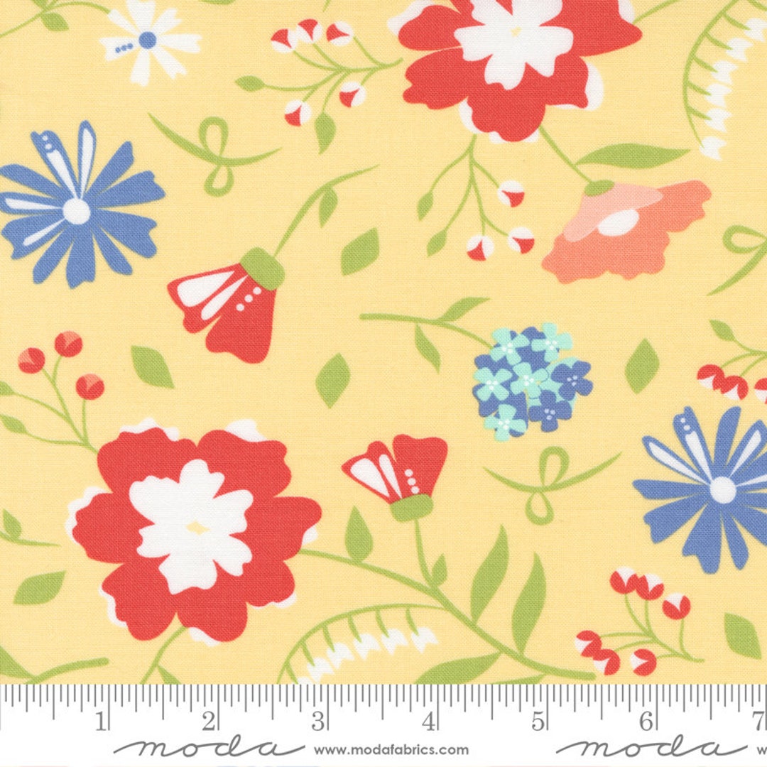 Sunwashed Yardage Main Large Floral Sunshine, Corey Yoder, Sold in 1/2 ...
