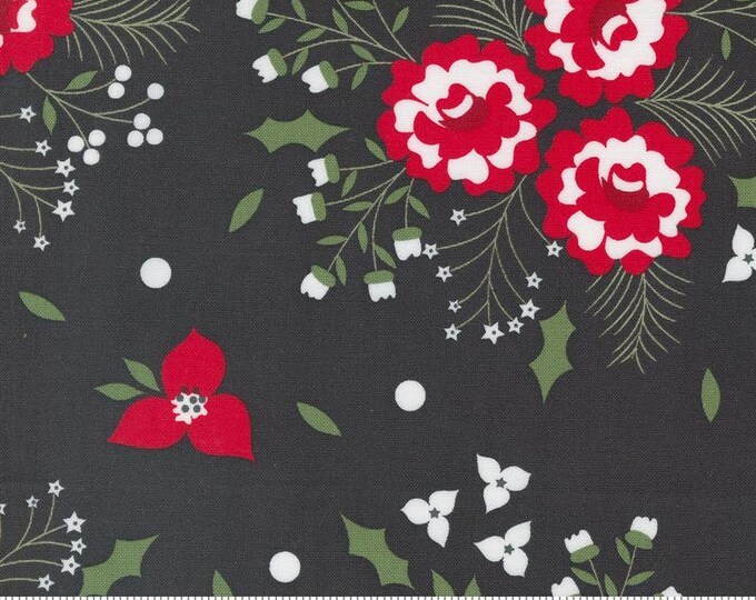 Starberry Yardage Holiday Rose Charcoal, Corey Yoder, Sold in 1/2 Yard ...