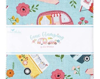 Gone Glamping 10" Stacker by Lori Whitlock, Riley Blake Designs, Precut 10" Squares, Layer Cake ...