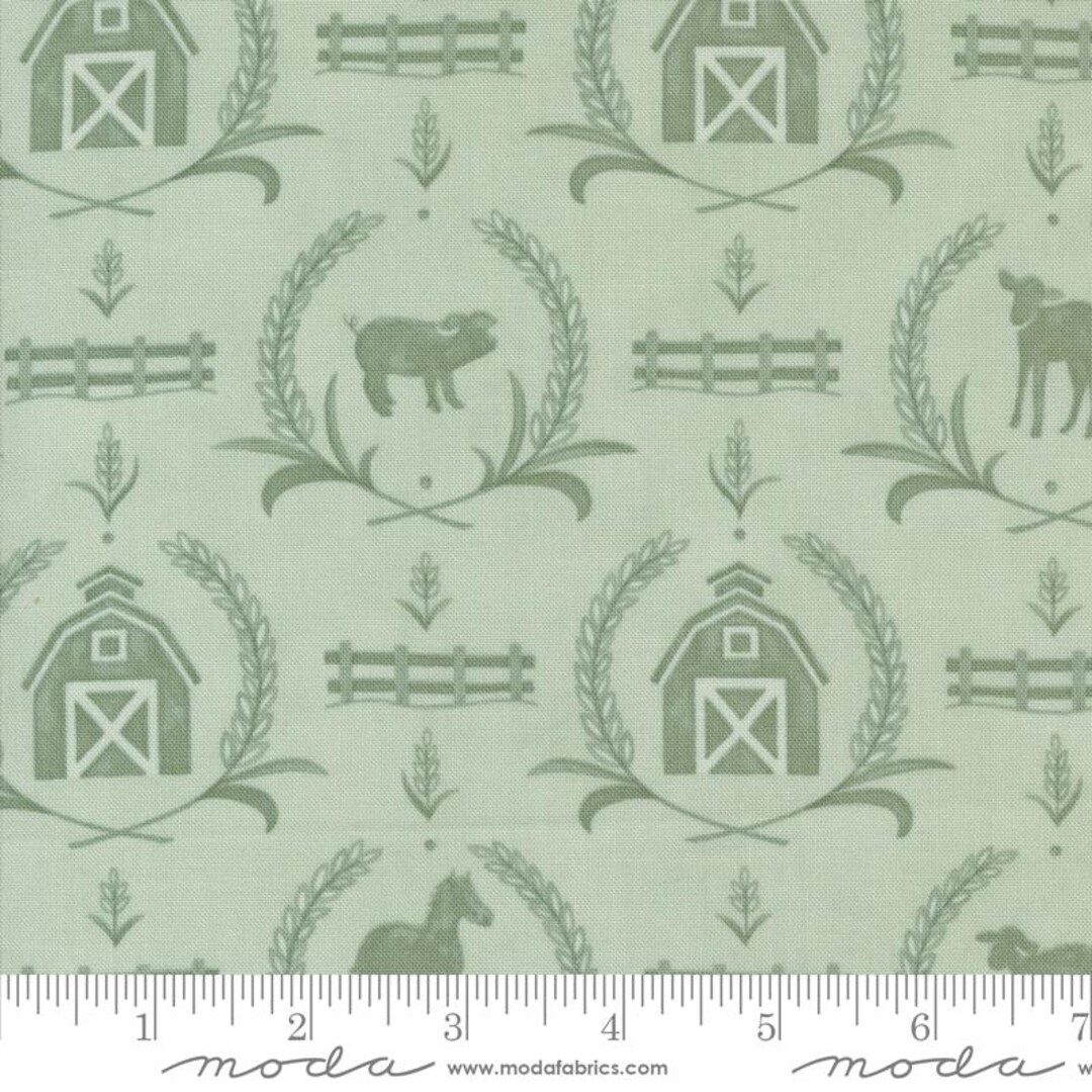 Willows Farm Yardage Farm Yard Damask Willow by Deb Strain, Sold in 1/2 ...