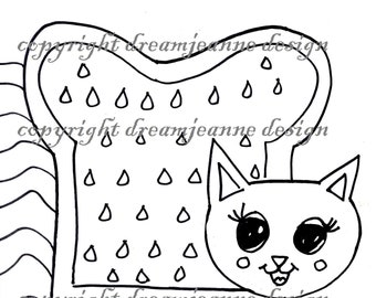 Rainbow Toast Cat - Etsy