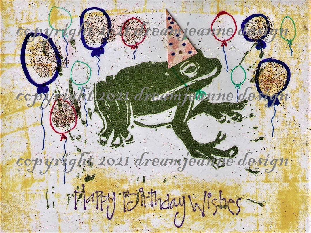 Rustic Frog Birthday Card: Printable Party Decor (JPG) - Etsy
