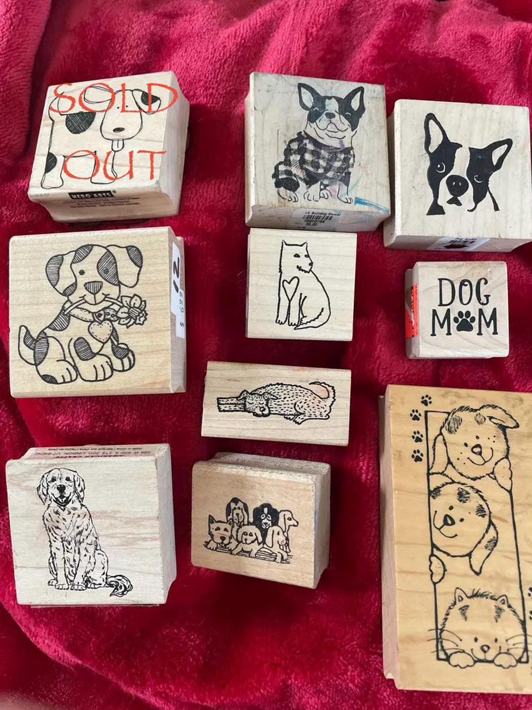 Puppy Dog Wooden Rubber Stamps: Bulldog, Boston Terrier, Dog Mom ...