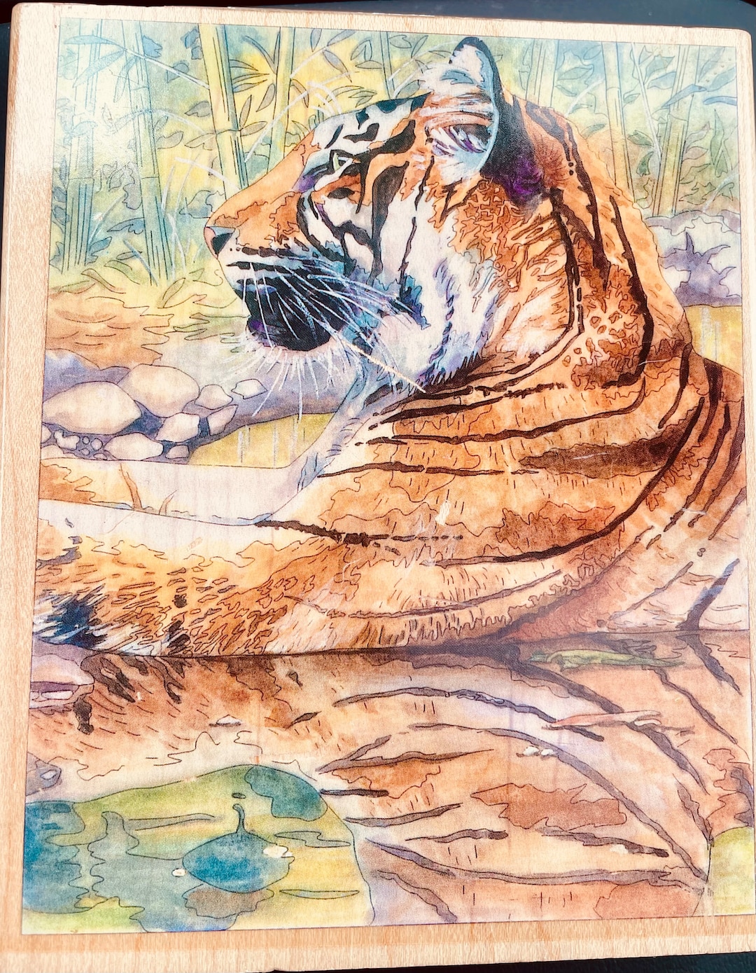 Large Bengal Tiger Rubber Stamp by Dylan Scott Pierce for Stamps Happen ...