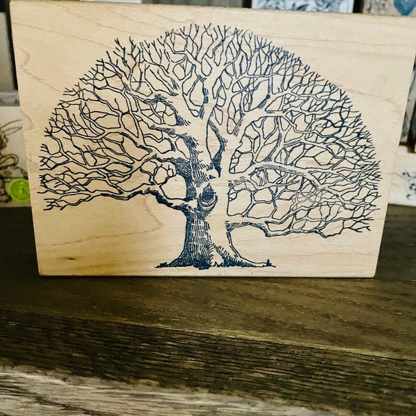 Tree Rubber Stamp - Etsy