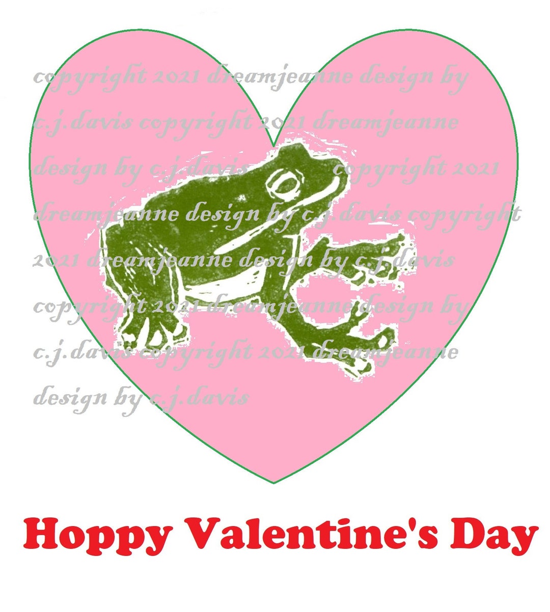 Frog Valentine, Printable, Valentine, Hoppy Valentines Day, Instant ...